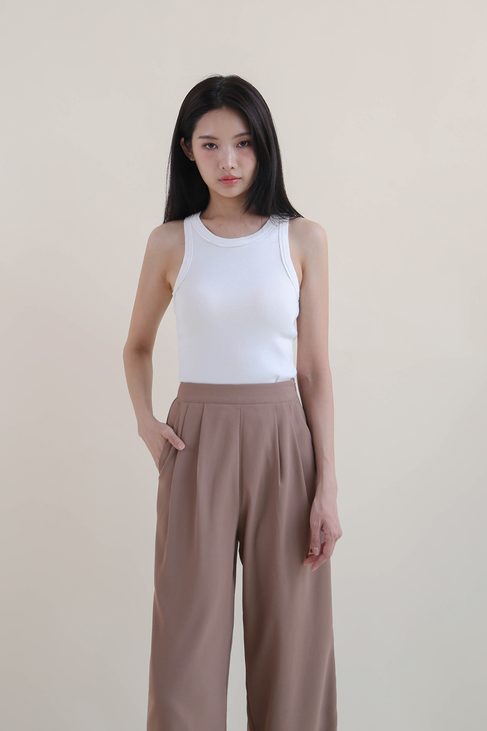 RENE PADDED RACER TOP (REGULAR) v4 WHITE | The Willow Label