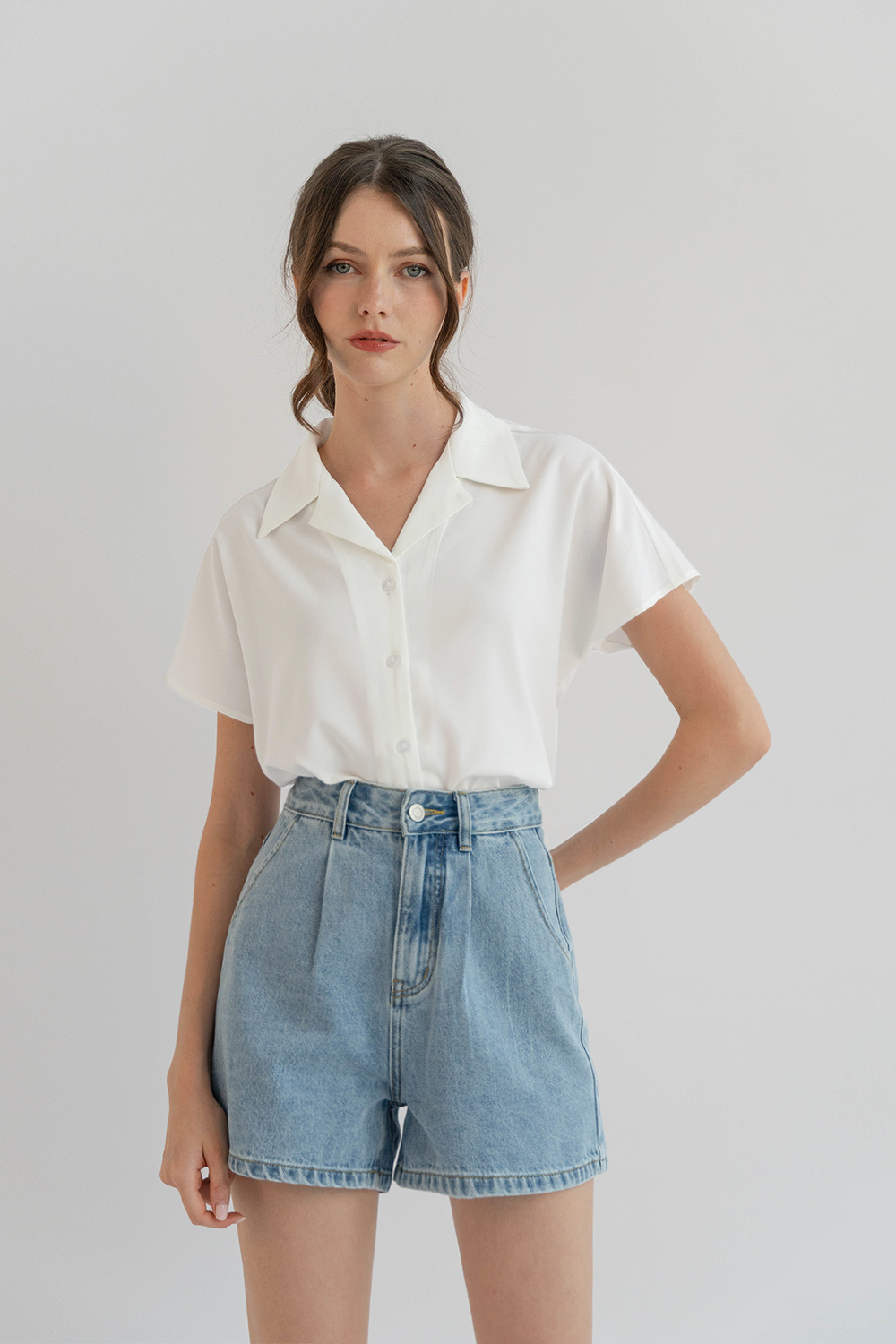 BLAKE CAMP COLLAR SHIRT WHITE | The Willow Label